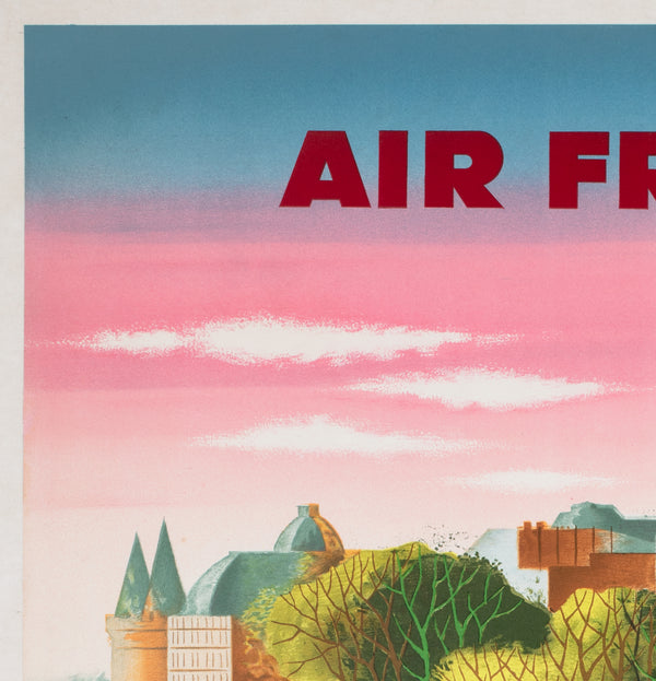 Air France Paris 1957 Travel Advertising Poster, Jacques Nathan-Garamo ...