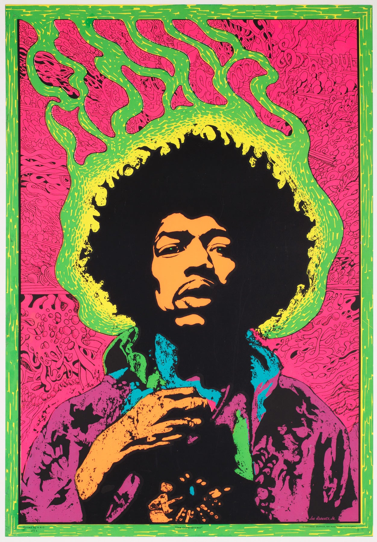 Jimi Hendrix Blacklight Poster JIMI HENDRIX BG105 RICK GRIFFIN