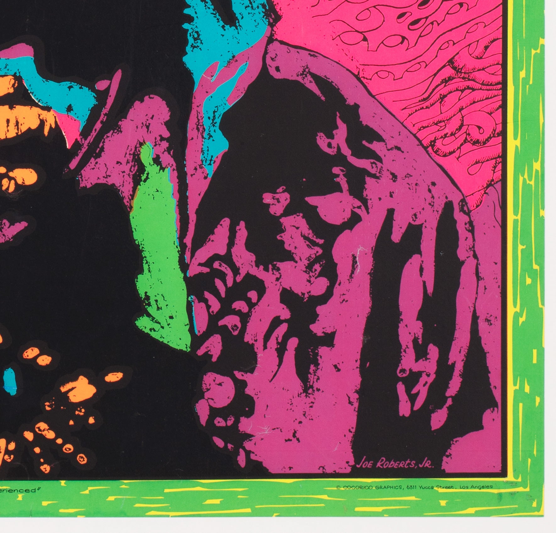 Jimi Hendrix 1960s Blacklight Poster, Joe Roberts Jr - Orson & Welles