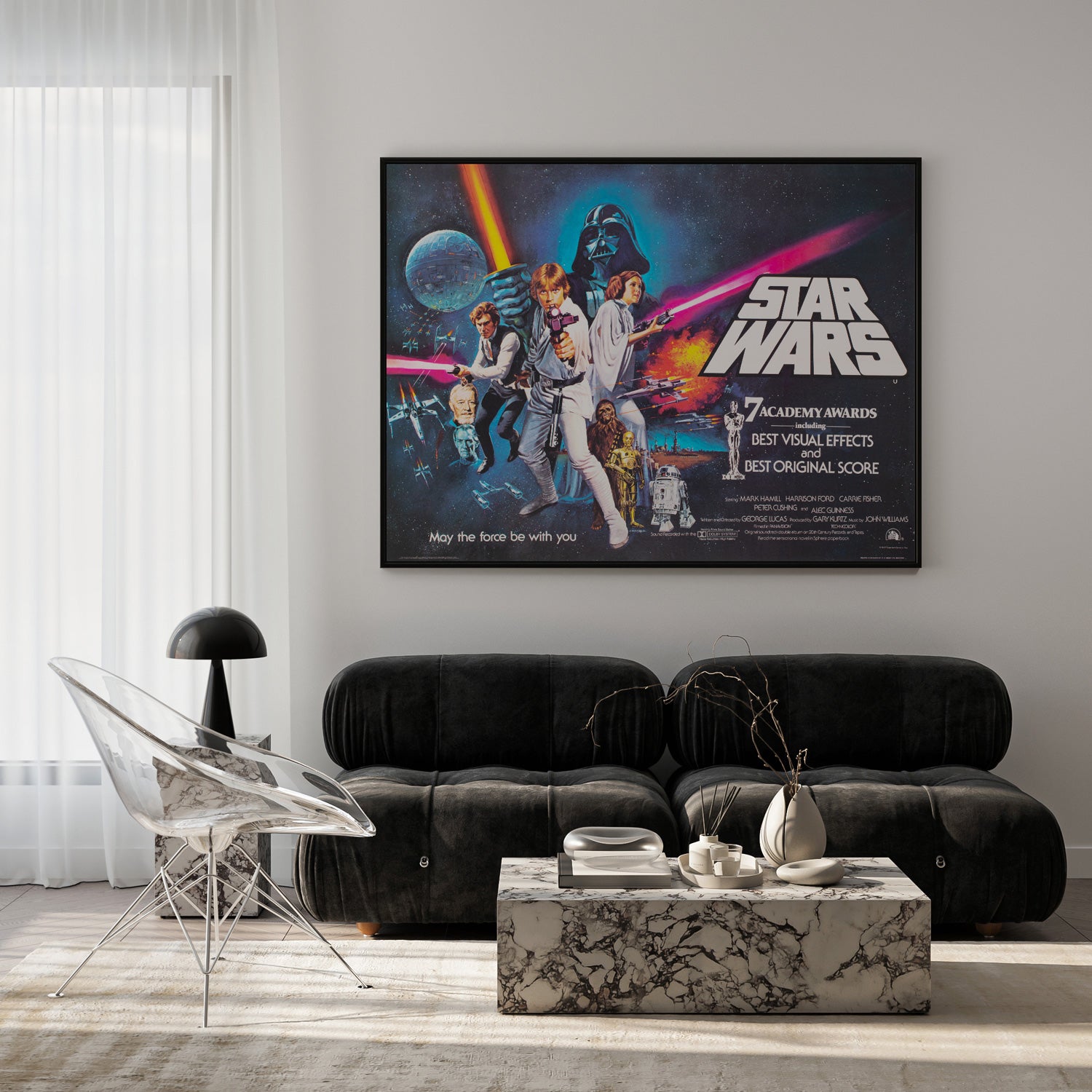 Star Wars 1977 UK Quad Style C Oscars Film Movie Poster, Tom Chantrell ...