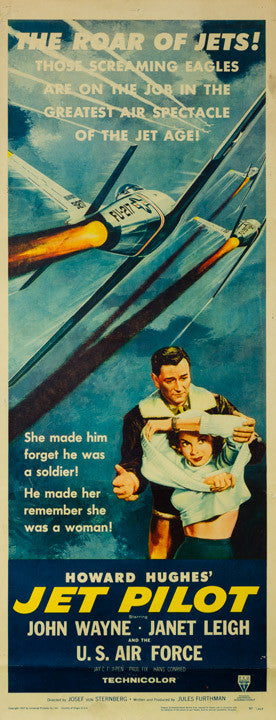 Original Jet Pilot US Insert film move poster John Wayne, Janet Leigh ...