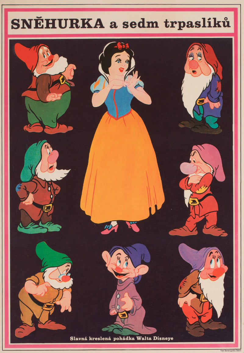 Snow White and the Seven Dwarfs R1970 Czech A3 Film Poster - Orson & Welles