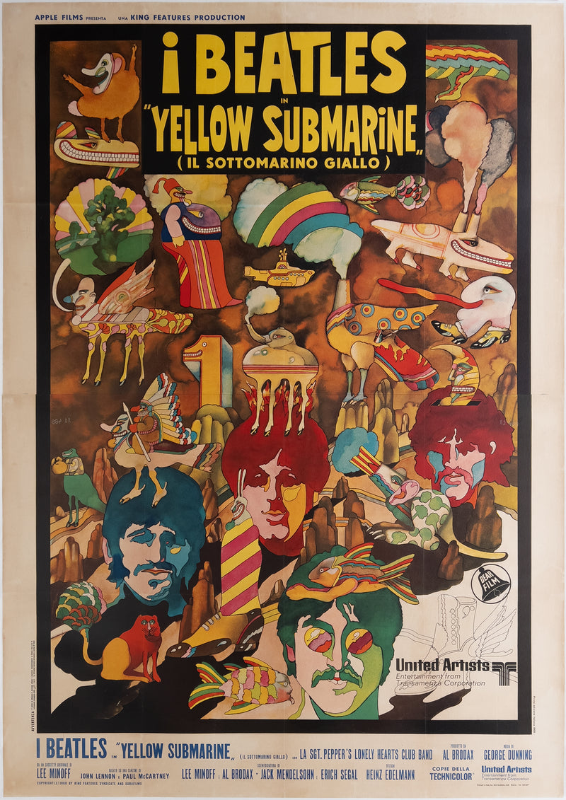 Yellow Submarine 1968 Italian 4 Foglio Film Poster, Beatles - Orson ...